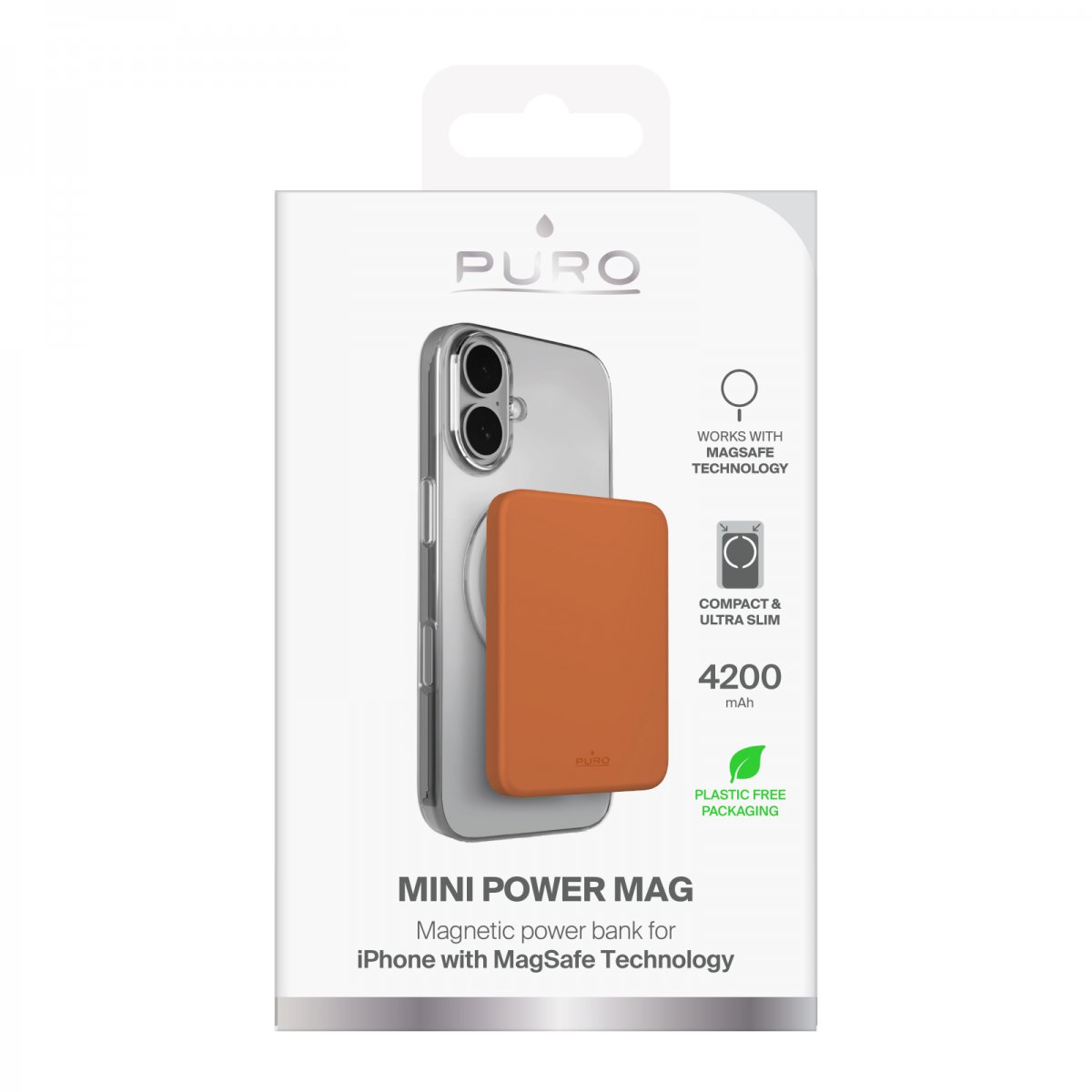 Puro Powerbank Mini Power Mag 4200 mAh Orange