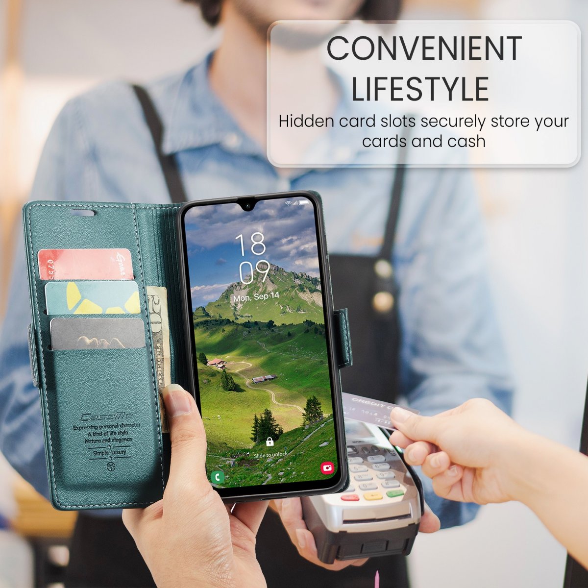 CaseMe Samsung Galaxy A17 Fodral 023 Series Grön