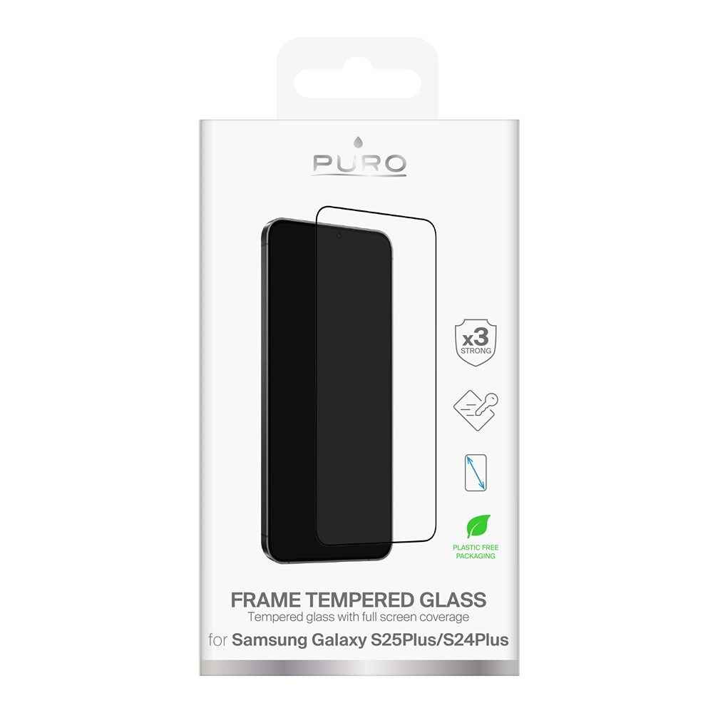Puro Samsung Galaxy S24 Plus/Galaxy S25 Plus Näytönsuoja Frame Tempered ...
